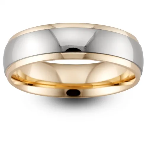 Get BiMetal Soft Court - Wide Centred Stripe Wedding Ring