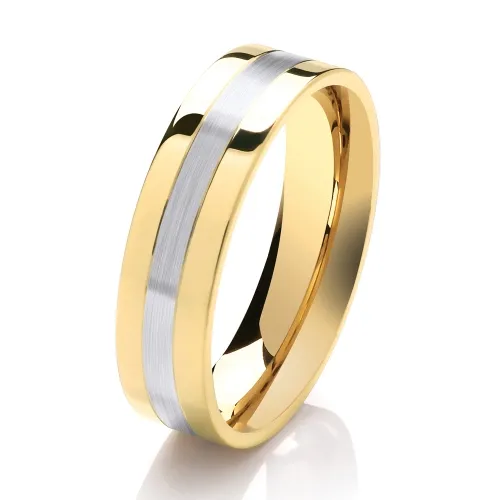 Bi Metal Flat Court Wedding Ring